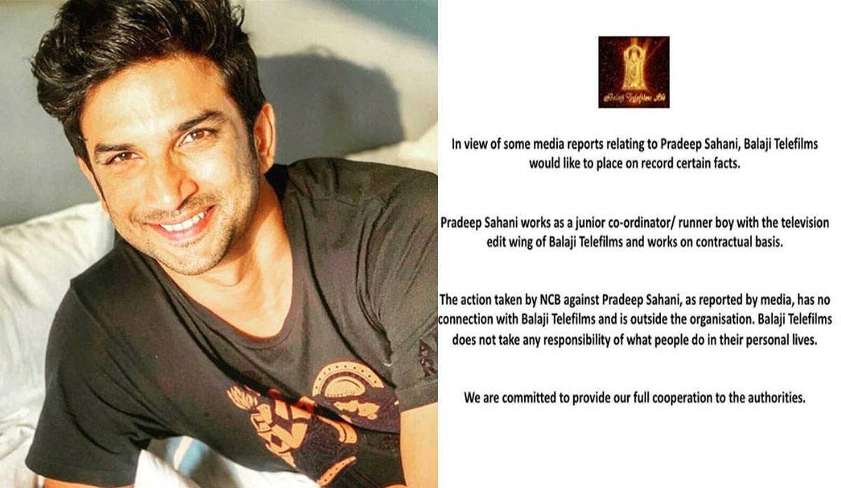 Balaji Telefilms Drugs Connection Pradeep Sahni NCB sushant death ...