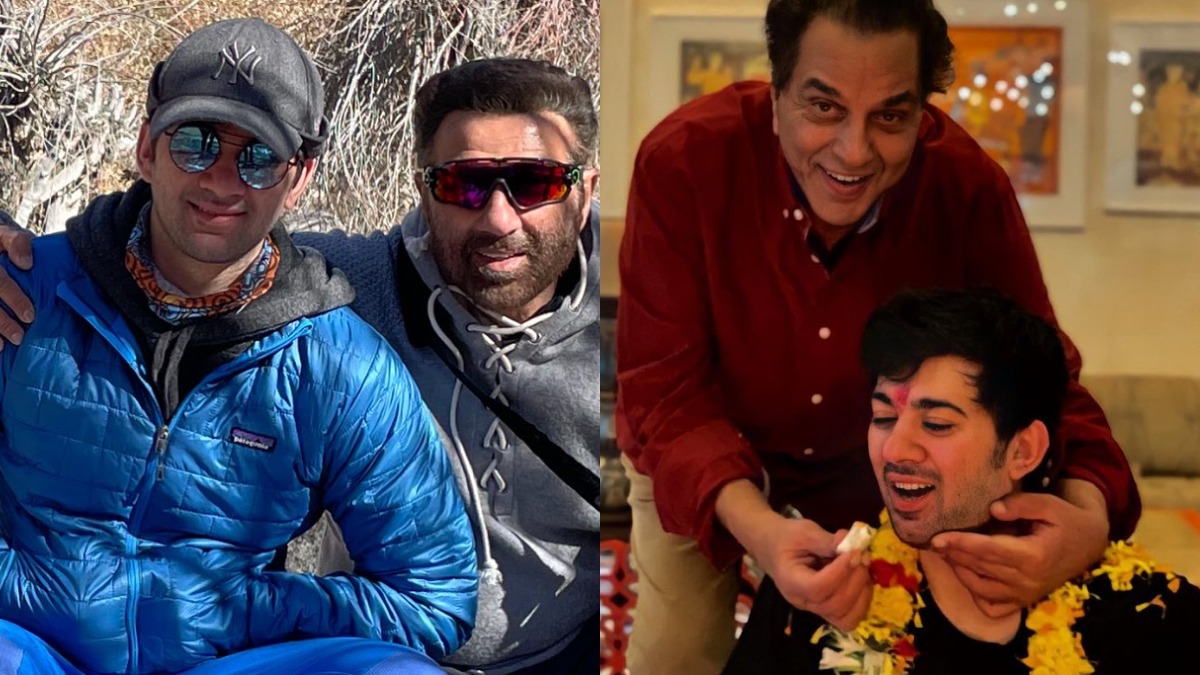Father Sunny Deol, uncle Bobby Deol and grandfather Dharmendra ...