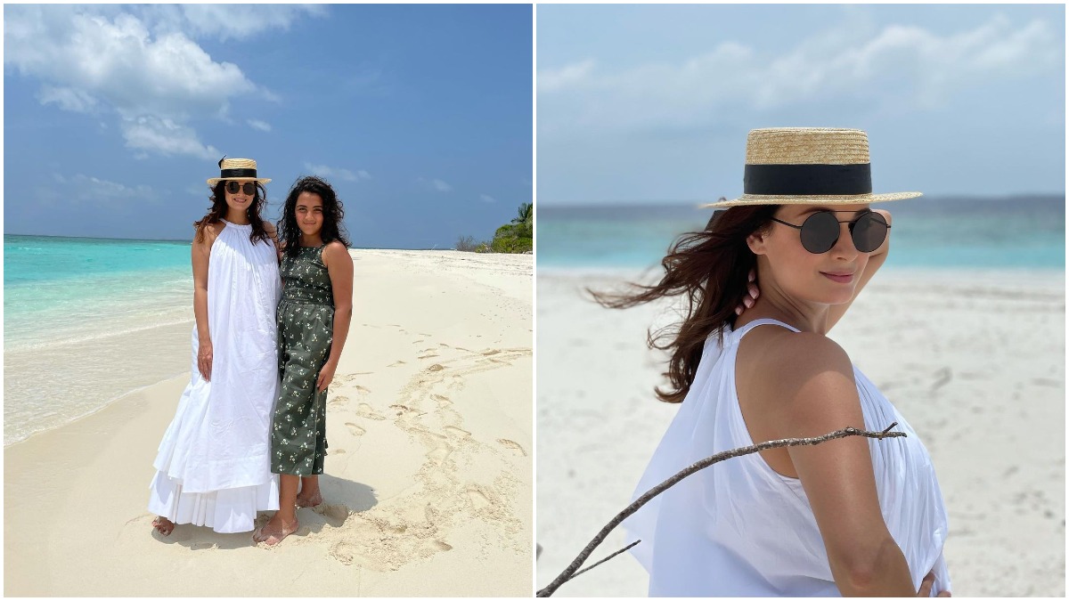 dia mirza shares holiday pictures from maldives with step daughter ...