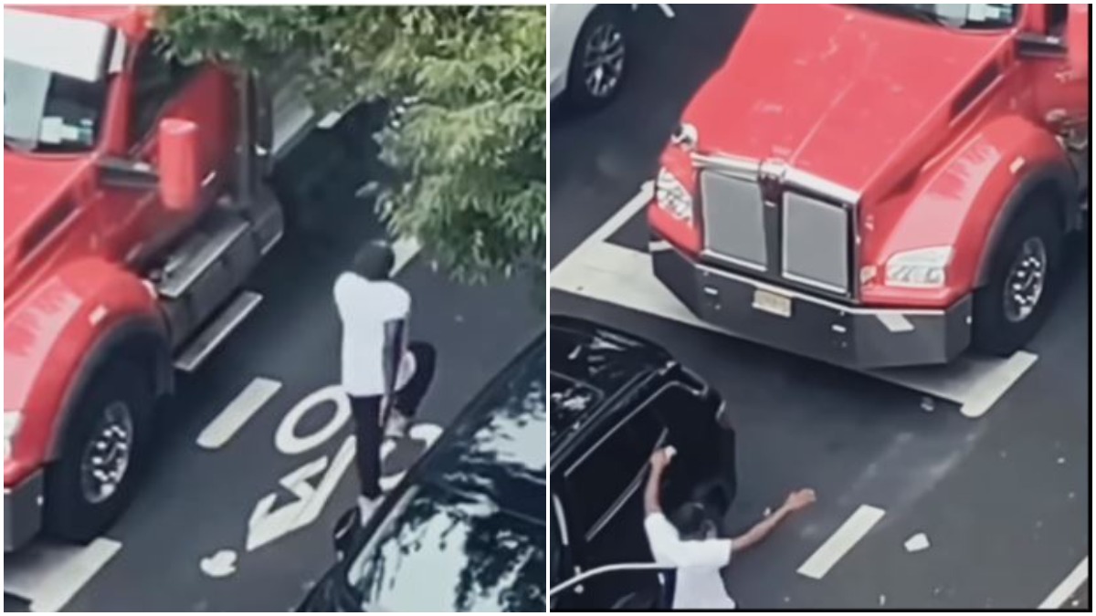 viral video of a man dancing on trafiic signal when the truck driver ...