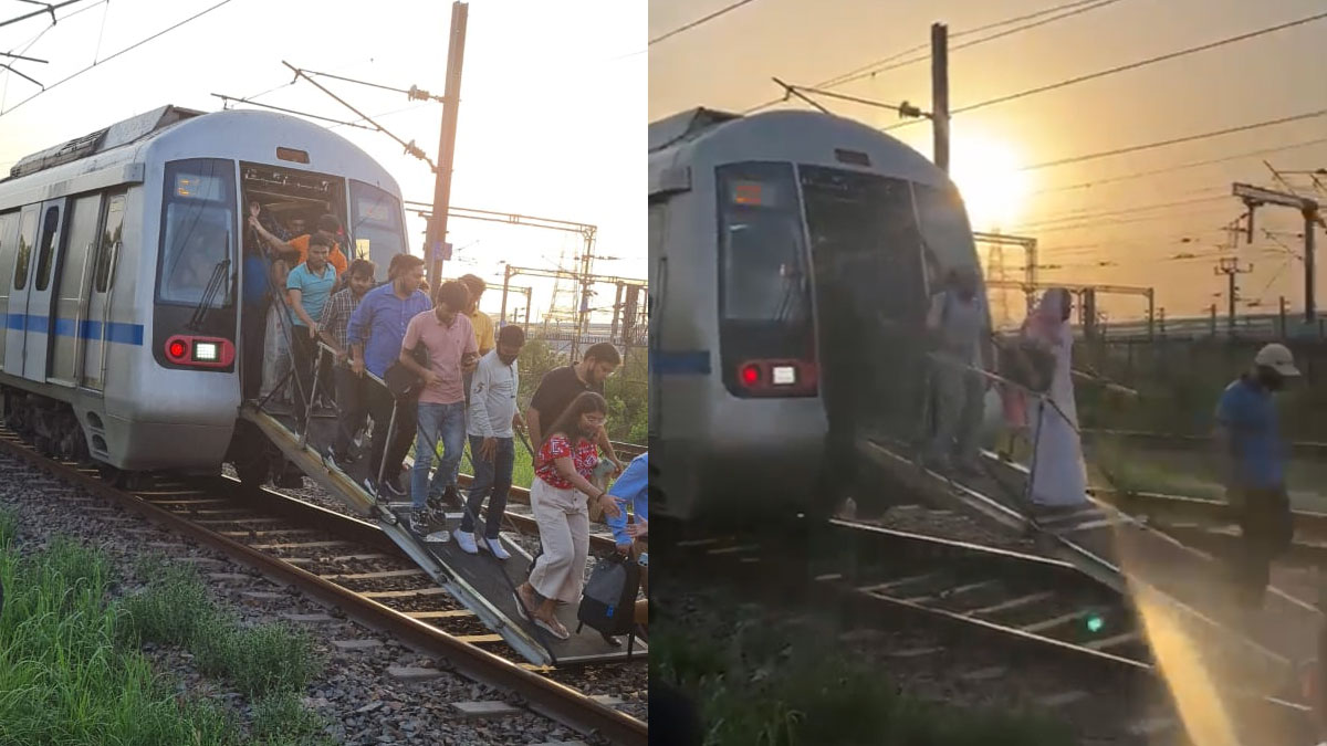 Delhi Metro blue line Spark in coach passengers escape through ...