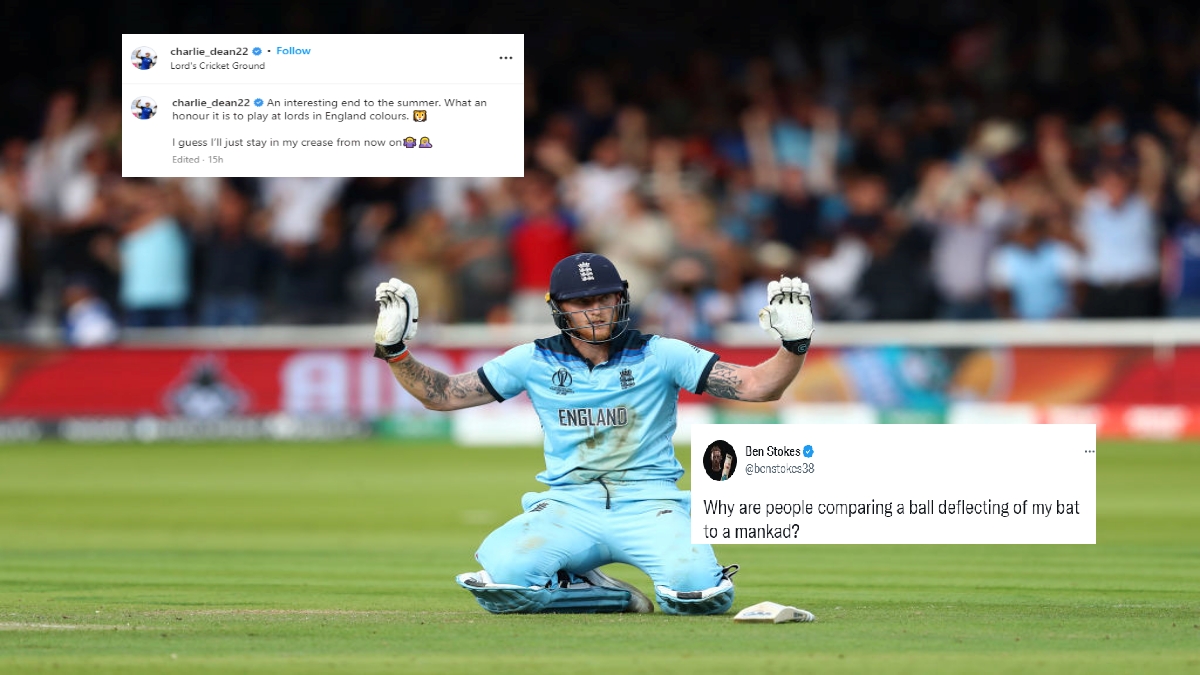 Mankading Controversy: Ben Stokes reaction viral after Charlie dean non ...