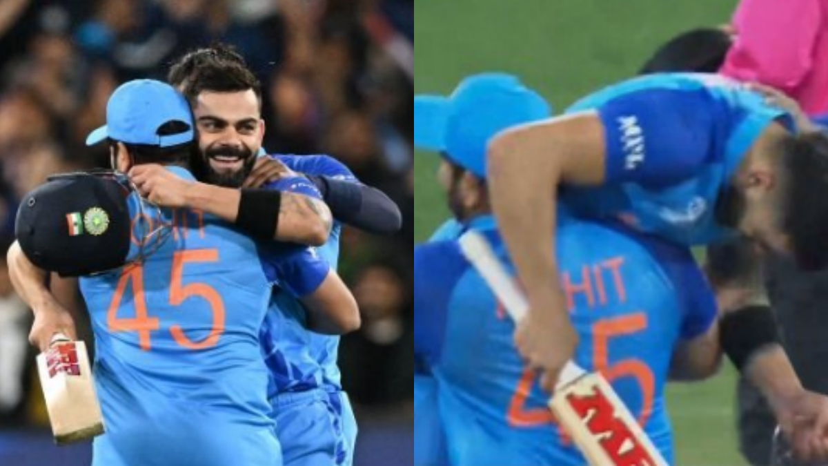 india vs pakistan t20 world cup 2022 rohit sharma pull virat kohli on his shoulder video went ...