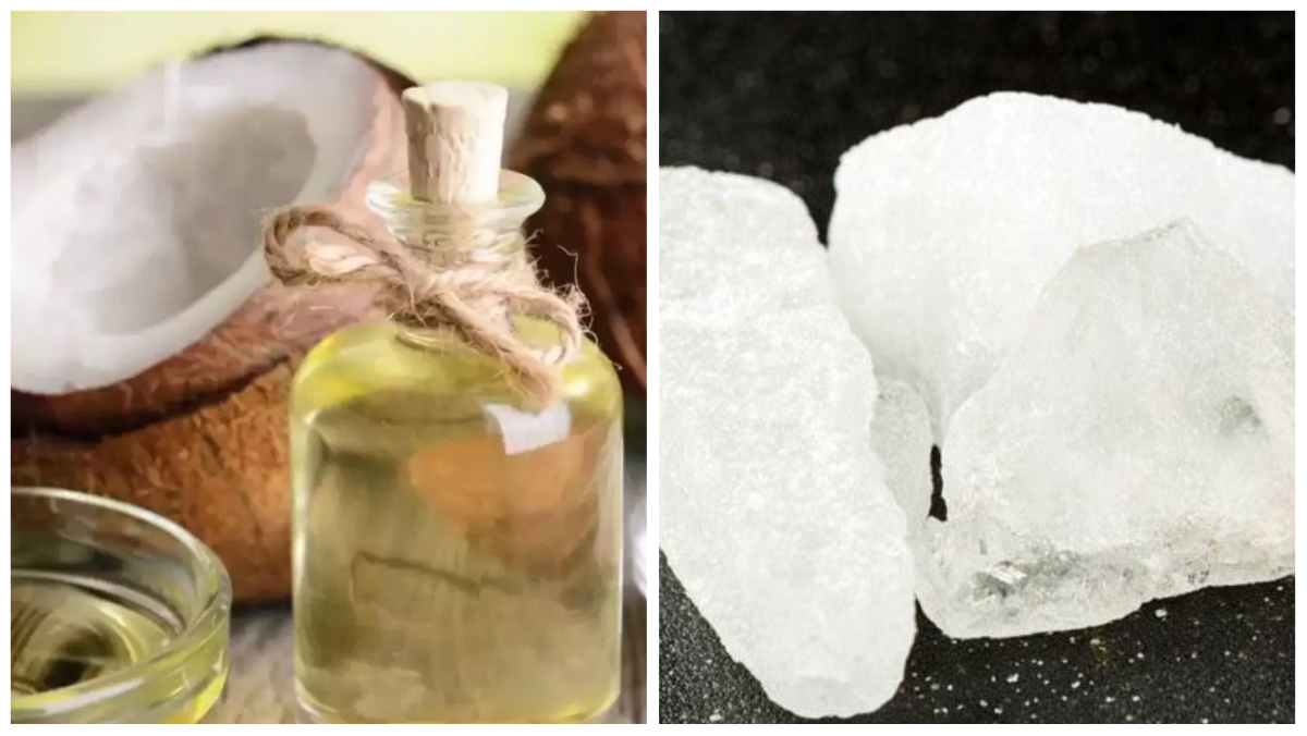 फिटकरी और नारियल तेल के फायदे बालों के लिए | Alum and coconut oil for ...