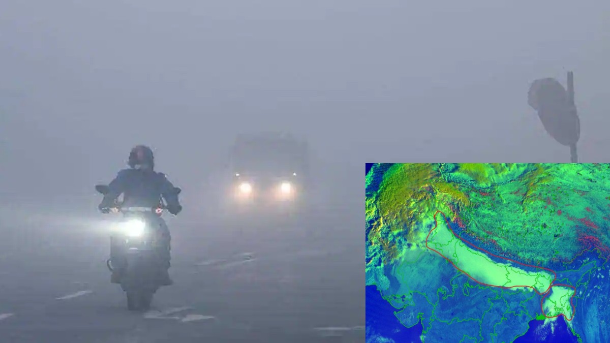 satellite image of cold wave shows dense layer of fog over north India and other parts । ठंड के ...