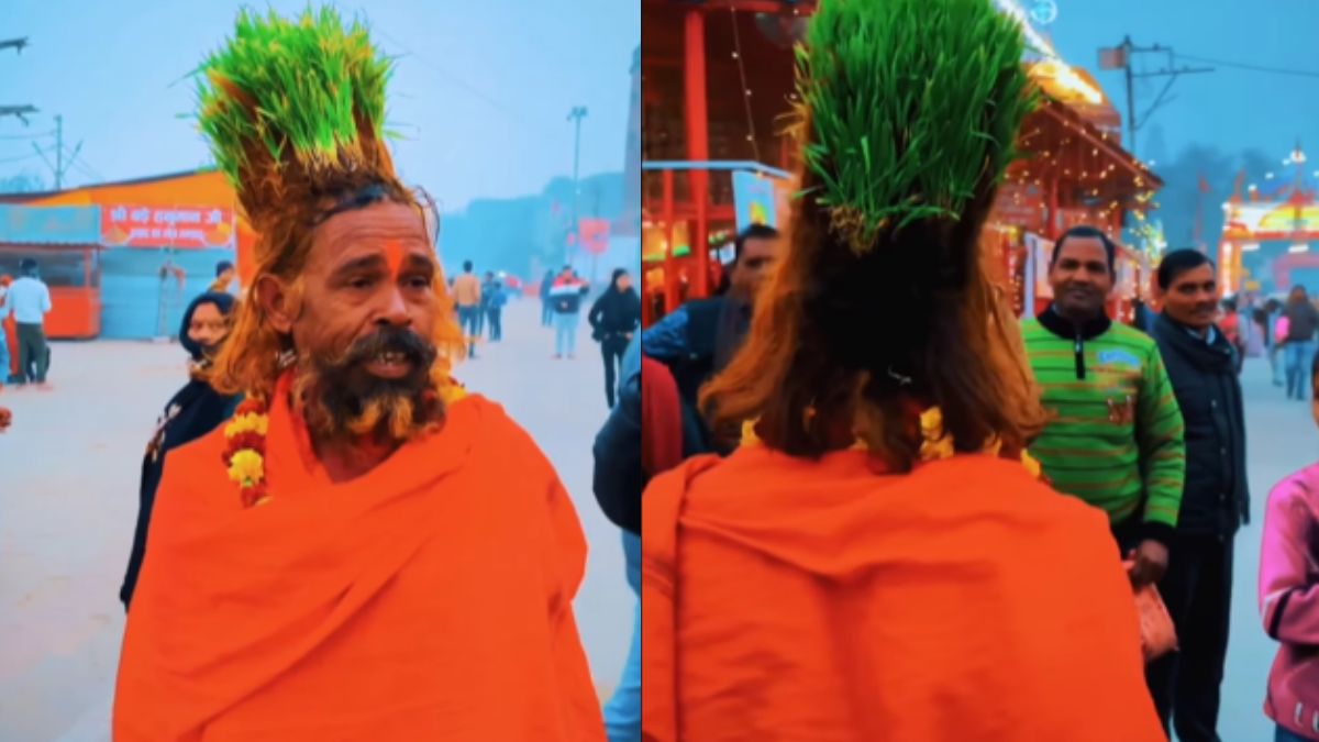 wheat plant deposited on the head of the monk viral video | साधु के सिर ...
