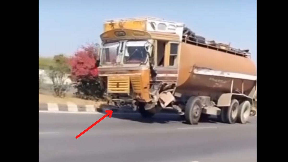 Driver was driving truck without wheels | बिना पहियों के ट्रक चला रहा ...