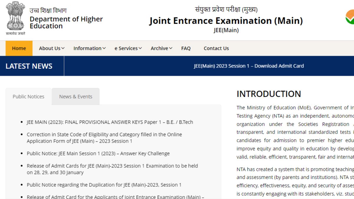 JEE Mains 2023 Registration for JEE Mains Session-2 will start from ...