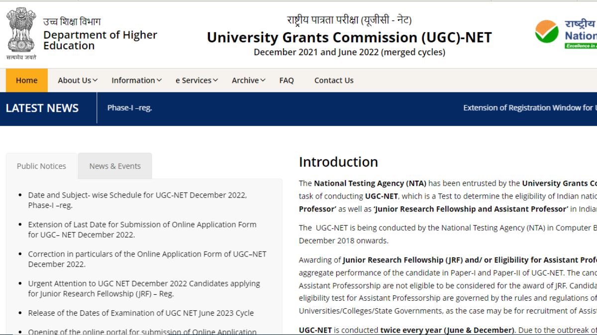 UGC NET 2022 Exam UGC NET December exam schedule released direct link ...