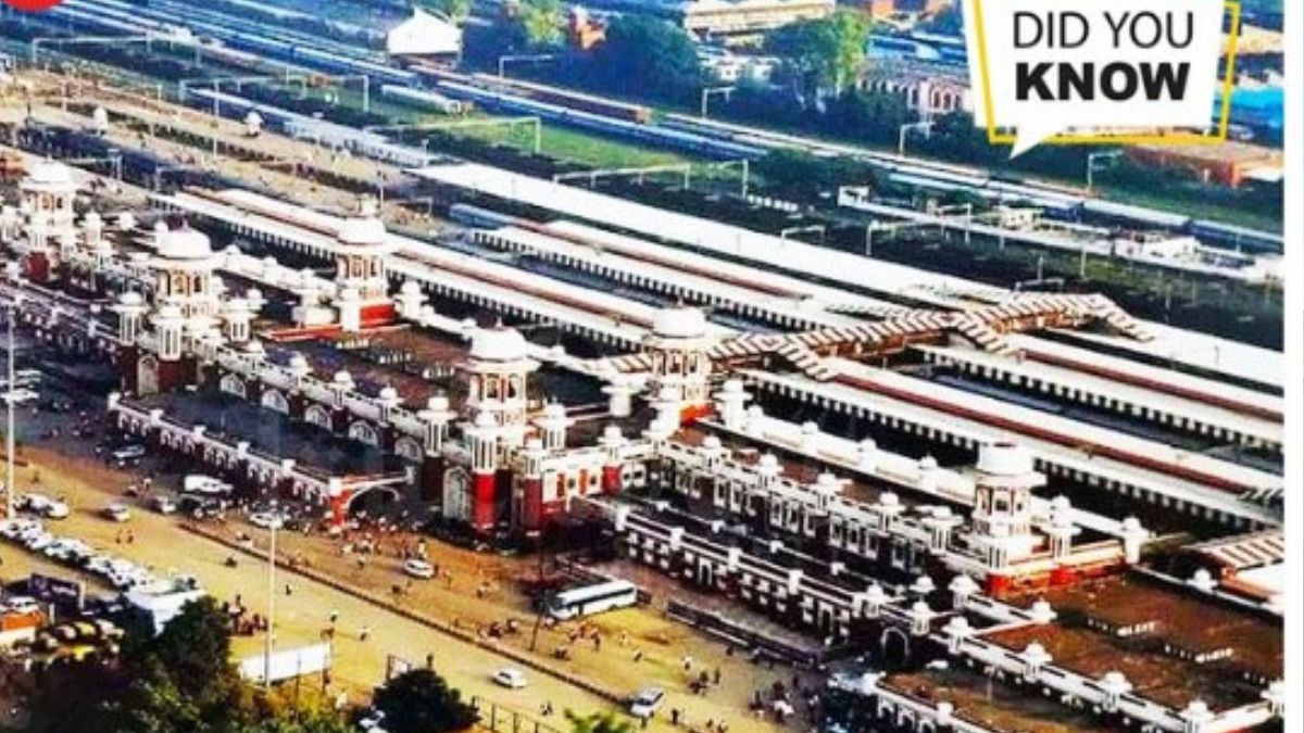 Indian Railways Shared the airial view of Lucknow Charbagh railway station, looks like a chess ...