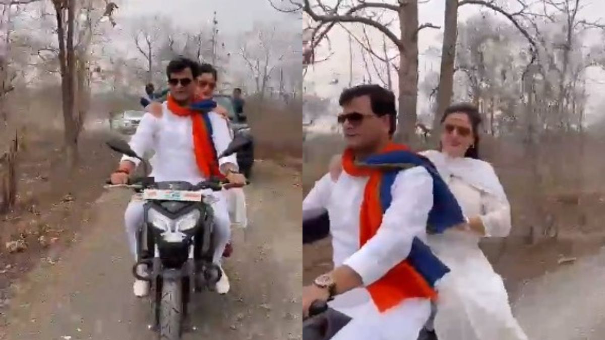 Navneet rana go to tribal area with her husband Ravi rana on bike ...