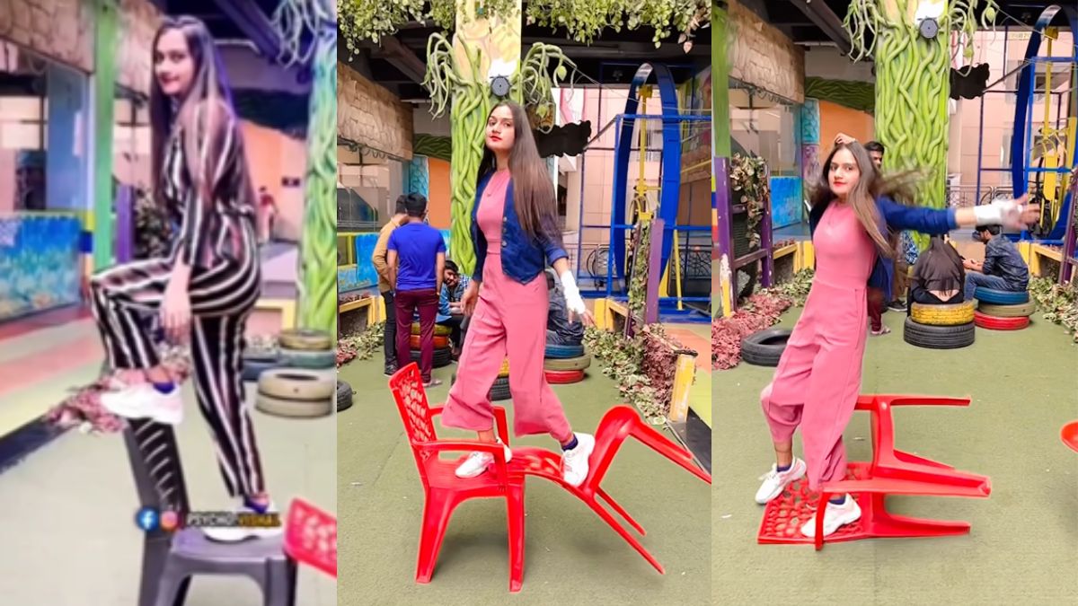 हाथ टूटने के बाद कुर्सी पर सफल स्टंट करने में कामयाब रहीं लड़की, देखें ...