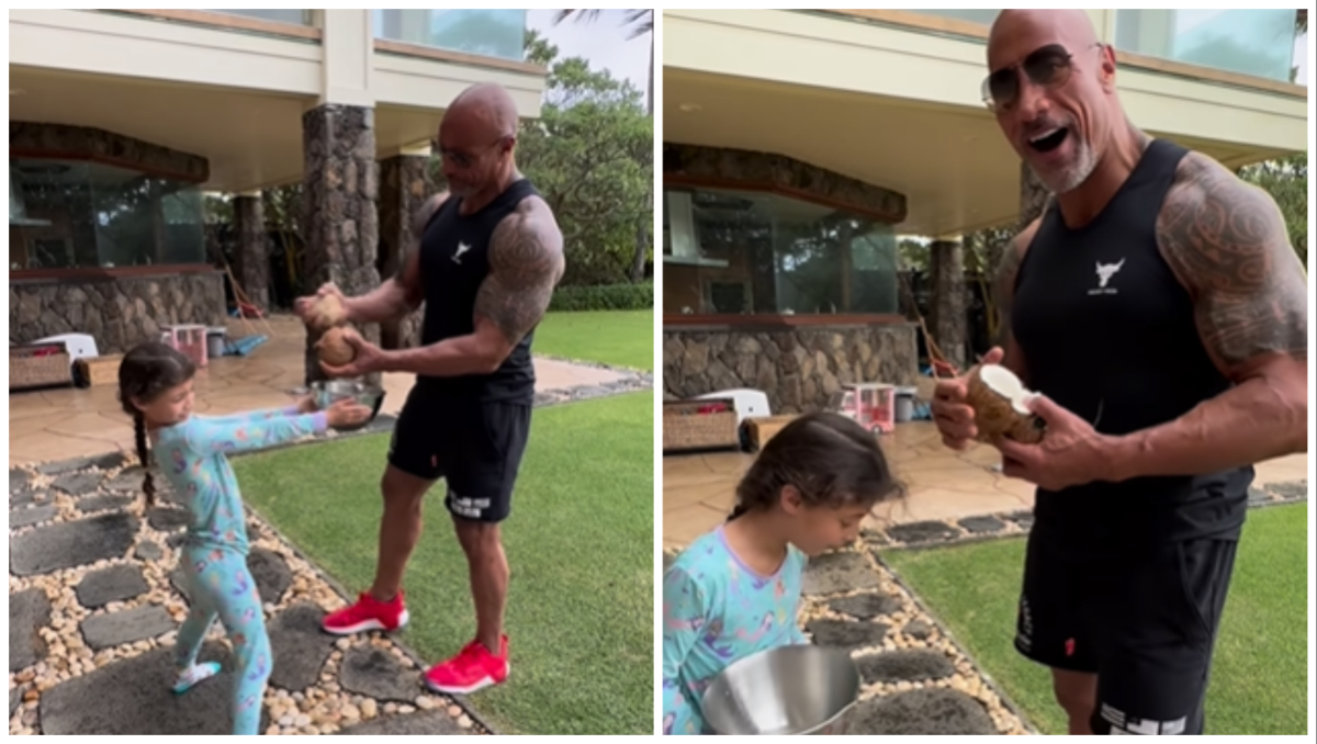Dwayne Johnson aka the rock celebrated easter with daughter watch video ...