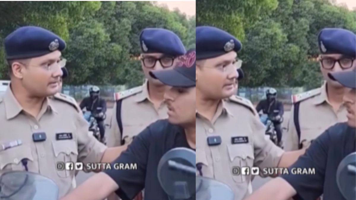 वाहन चेकिंग के दौरान जब पुलिस अधिकारी ने युवक को पकड़ा, फिर टशन में ...