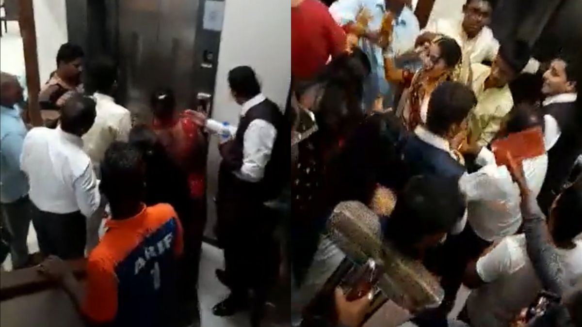 Bride stuck in lift viral video : शादी के मंडप के लिए निकली दुल्हन ...