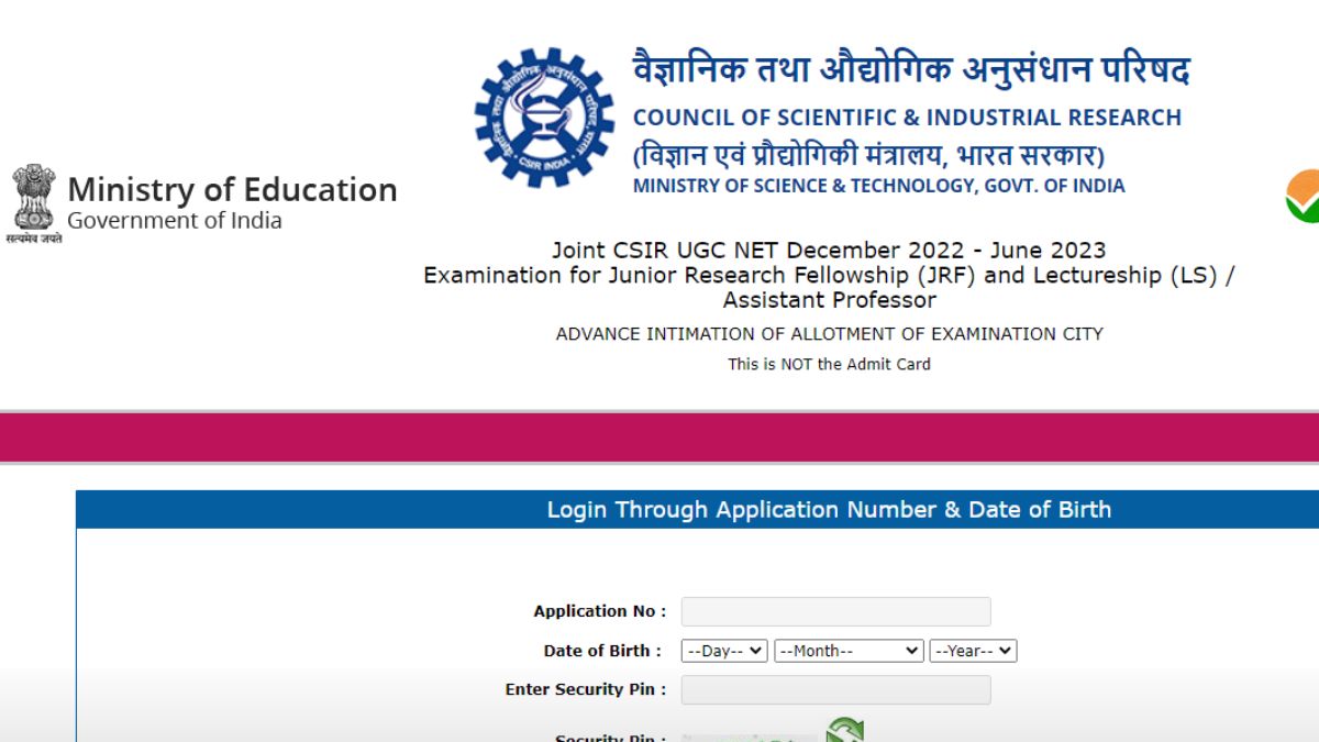 CSIR UGC NET 2023 city intimation slip released at csirnet.nta.nic.in ...