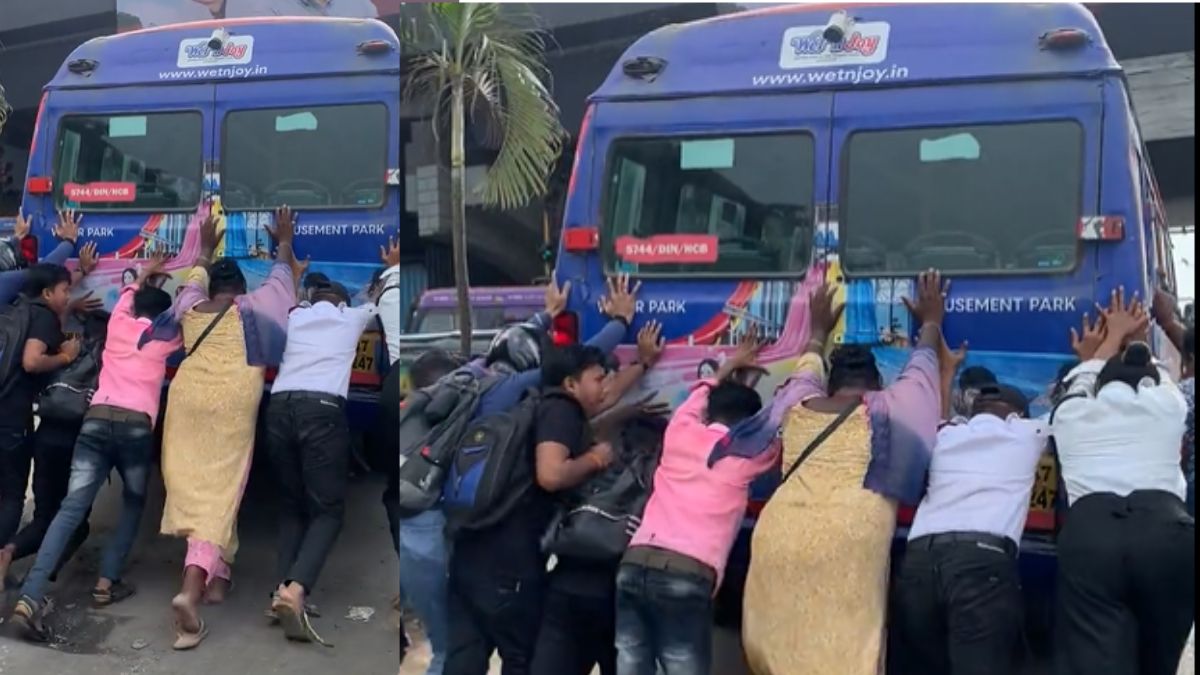 Everyone pushed together when the bus broke down in Mumbai viral video ...