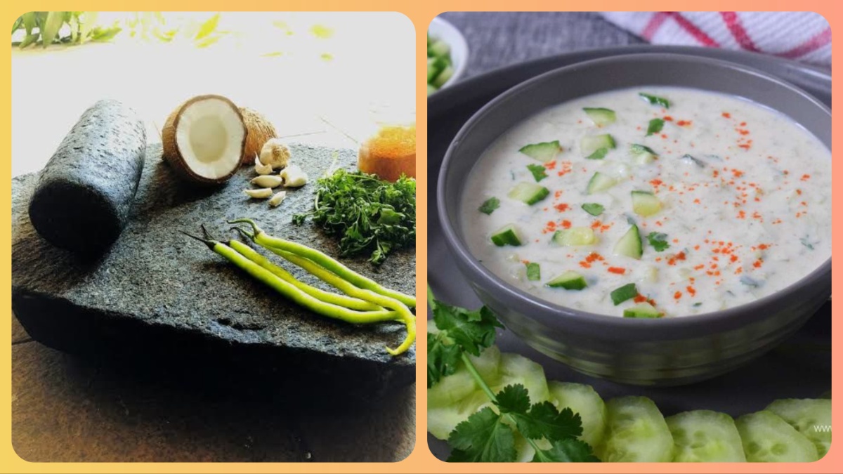 सिल बट्टे पर पीस कर बनता है ये पहाड़ी रायता | Pahadi raita recipe with garlic ginger in hindi ...