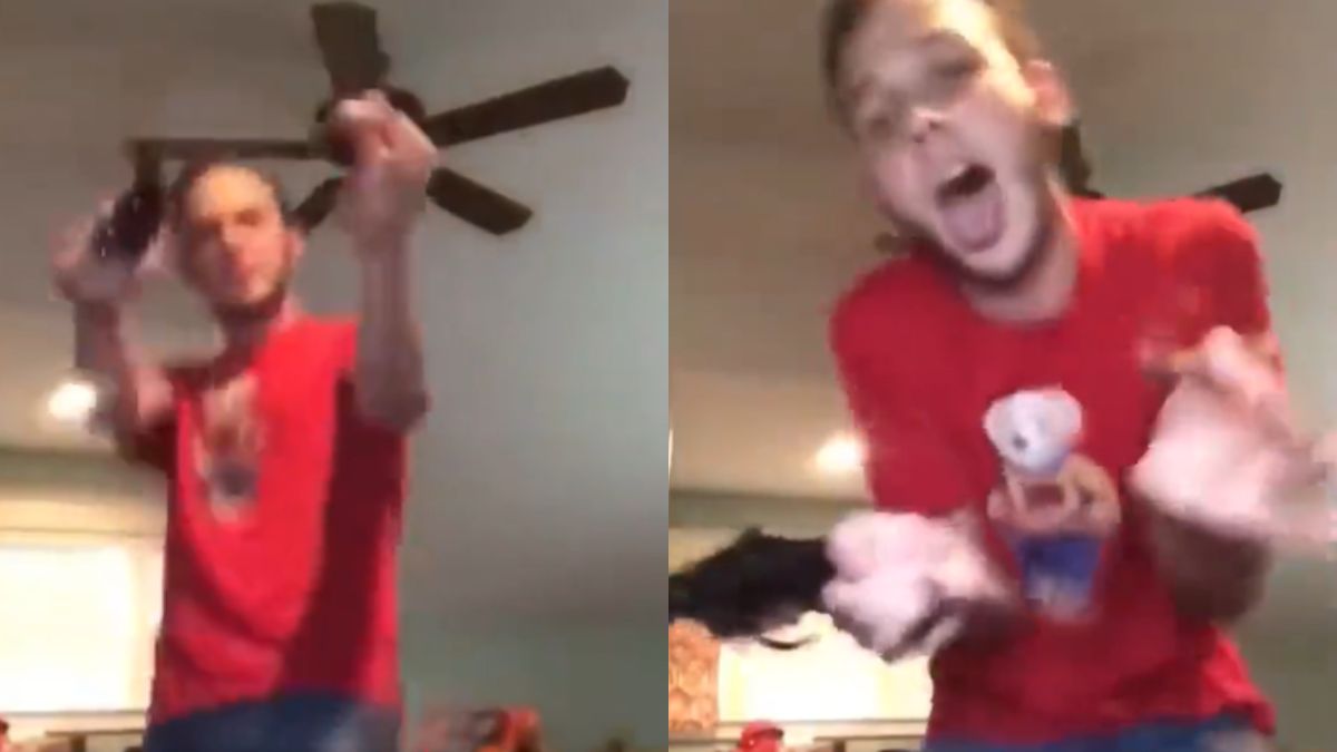 Man Dance with cigarette and gun in his hand fire accidently watch this ...