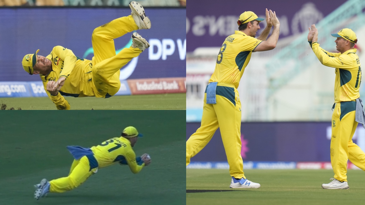 aus vs sl icc world cup 2023 david warner catch Pathum Nissanka Kusal ...