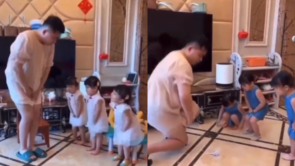 Video of father giving good manners to daughters goes viral, people ...
