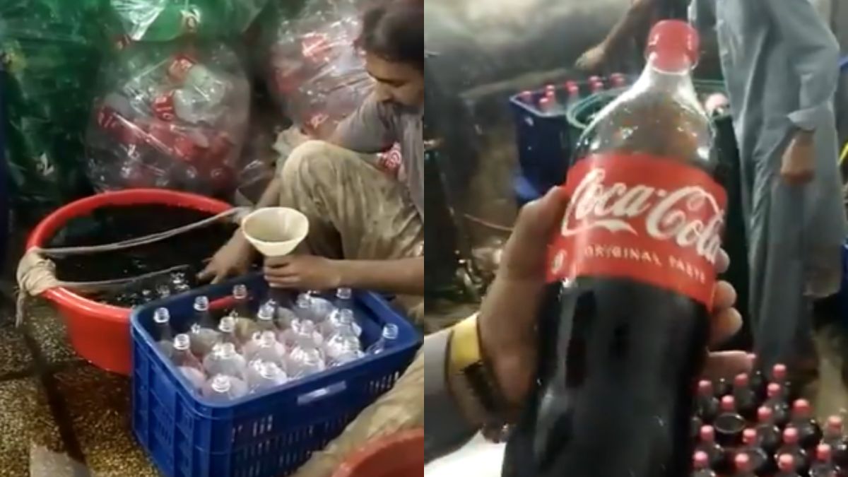 Coca Cola के नाम पर फैक्ट्री में नकली कोल्ड ड्रिंक बनाते दिखे लोग ...
