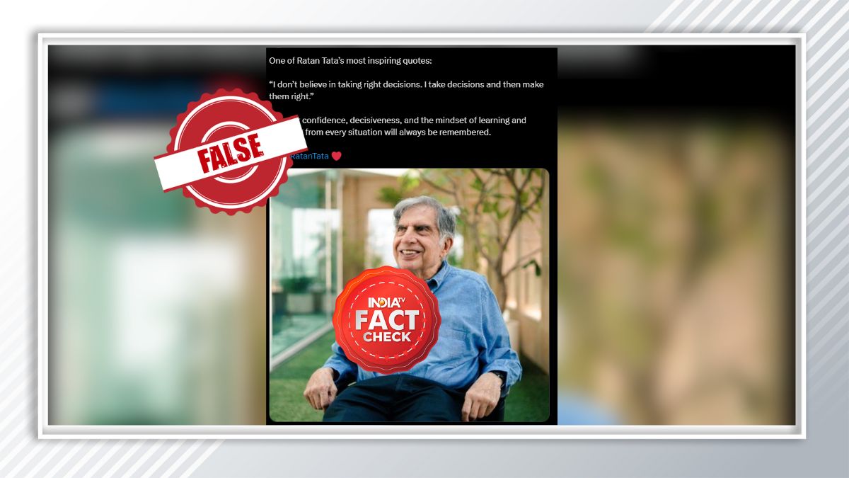 Fact Check: नहीं! ये Inspiring quotes रतन टाटा ने कभी नहीं बोले, खुद ...