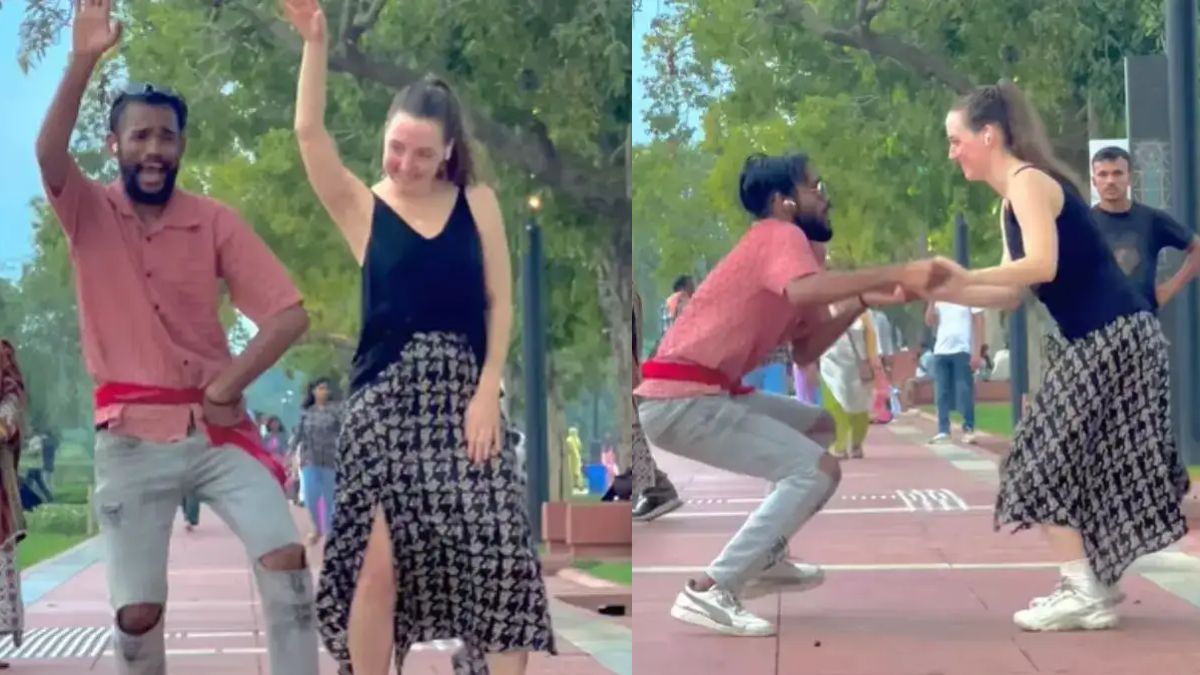 Russian girl dances with content creator, russian tourist video, aaj ka ...