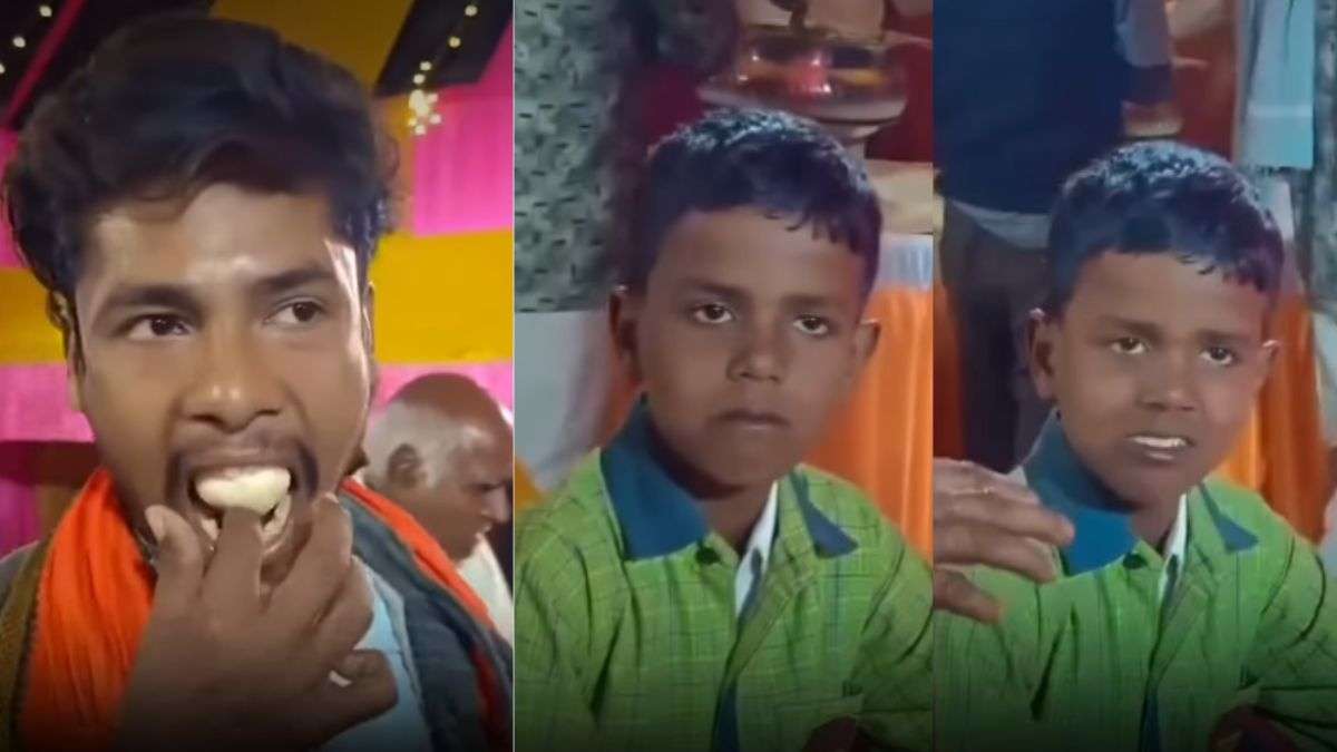 man snatch rasgulla from plate of child, aaj ka viral video : दावत में ...
