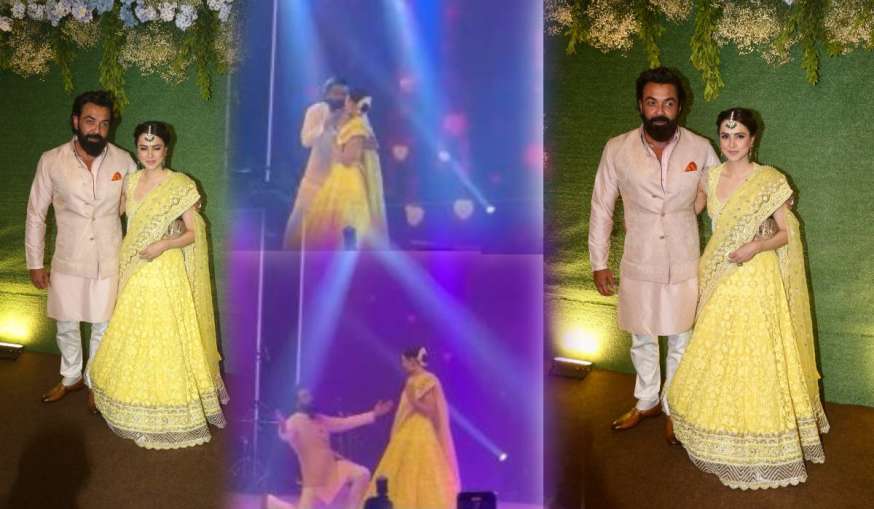 Bobby deol romantic dance with wife tanya deol at sunny deol son karan ...
